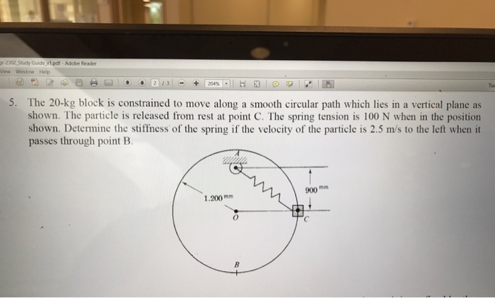 Solved The 20-kg block is constrained to move along a smooth | Chegg.com
