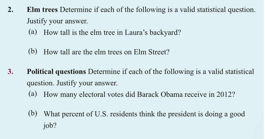 Solved 2. Elm trees Determine if each of the following is a | Chegg.com