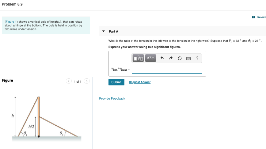 Solved Problem 8.9 Review (Figure 1) shows a vertical pole | Chegg.com