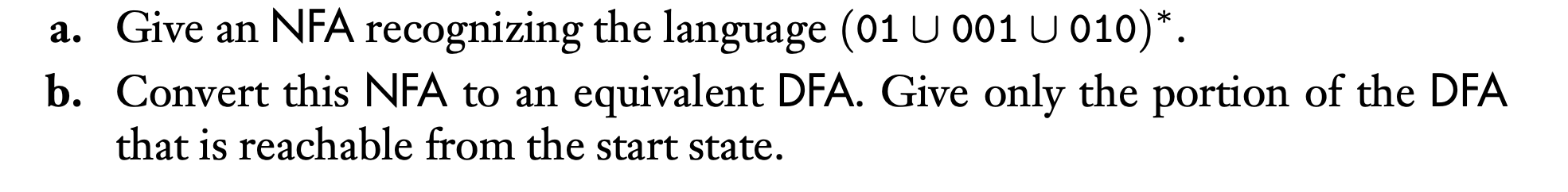 Solved a. Give an NFA recognizing the language | Chegg.com