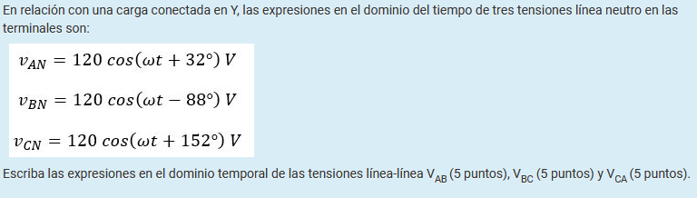 Solved For a Y-connected load, the expressions in the time | Chegg.com