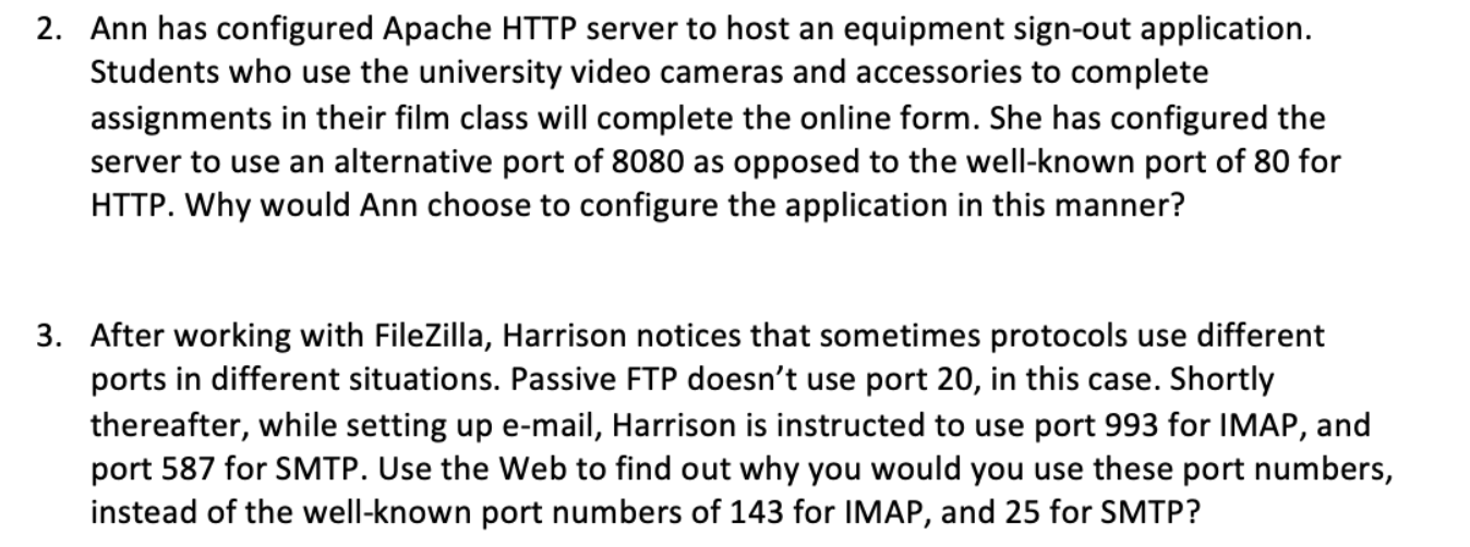 Solved 2. Ann has configured Apache HTTP server to host an | Chegg.com