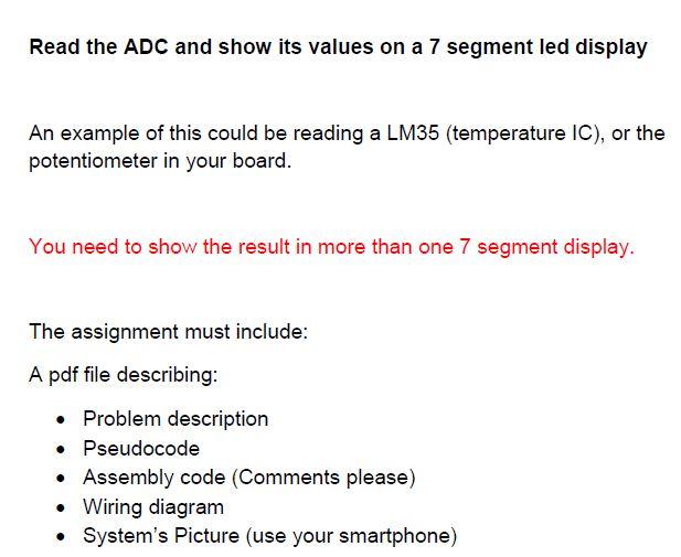 Create circuit Diagram and Assembly Code for a | Chegg.com