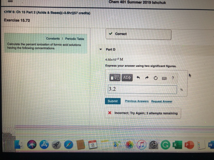 Solved Chem 401 Summer 2019 Ishchuk | Chegg.com