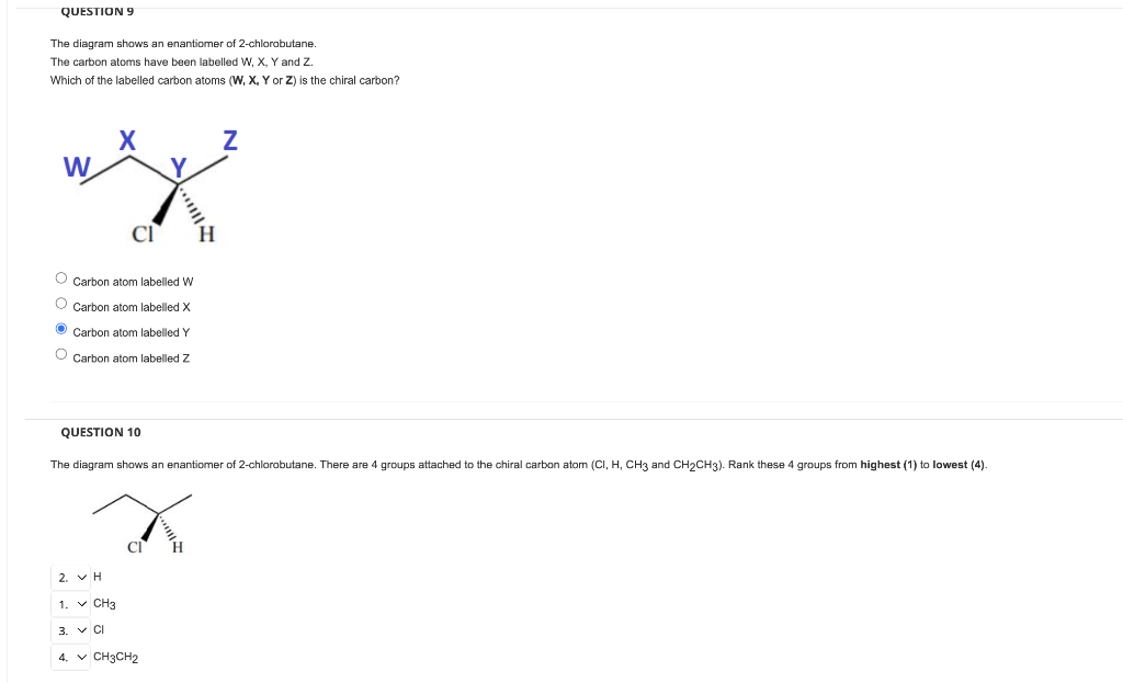 Solved The diagram shows an enantiomer of 2-chlorobutane. | Chegg.com
