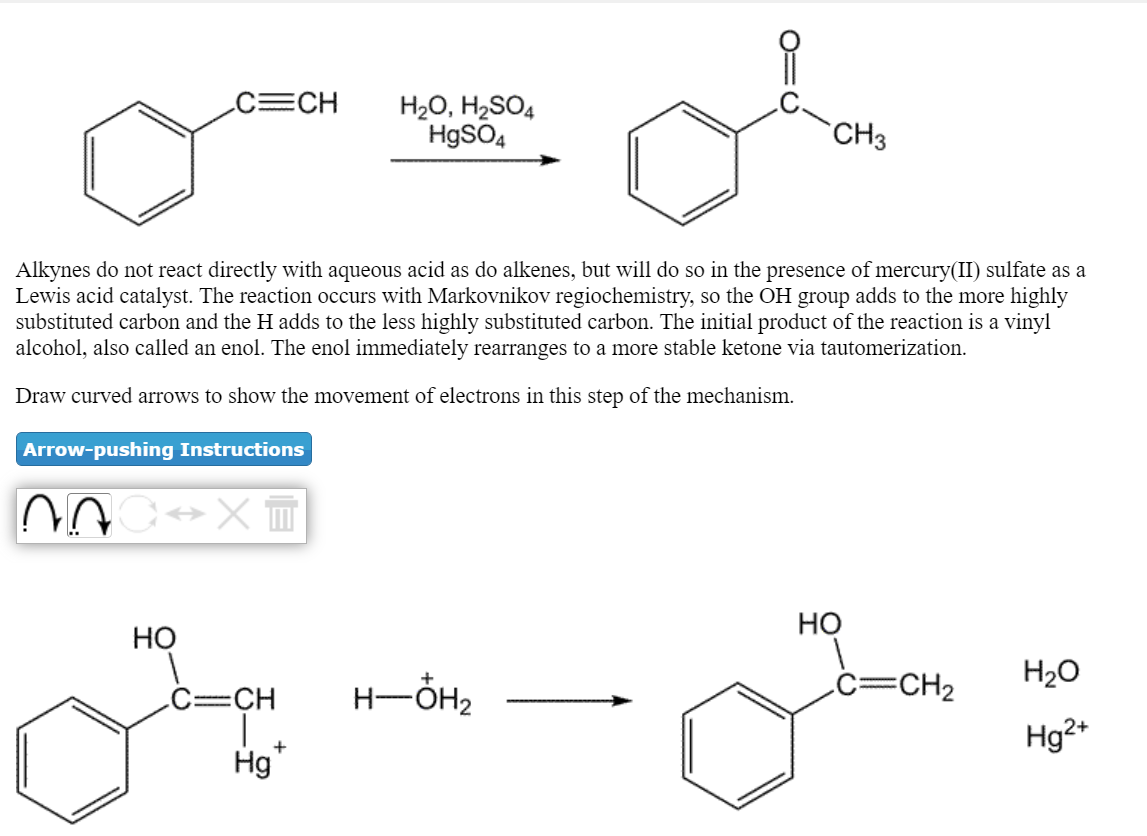 Solved O= CECH H20, H2SO4 HgSO4 "CH₃ Alkynes do not react | Chegg.com