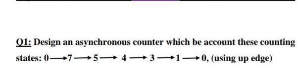 Solved Q1: Design an asynchronous counter which be account | Chegg.com