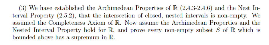 Solved (3) We have established the Archimedean Properties of | Chegg.com
