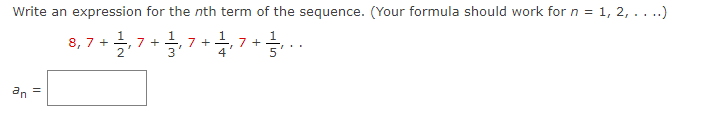 Solved Write an expression for the nth term of the sequence. | Chegg.com