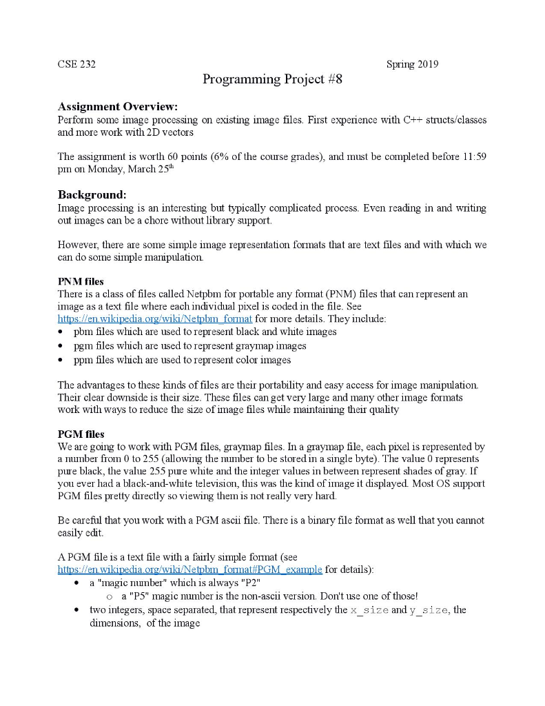 CSE 232 C++ Project (C++ structs/classes and 2D | Chegg.com
