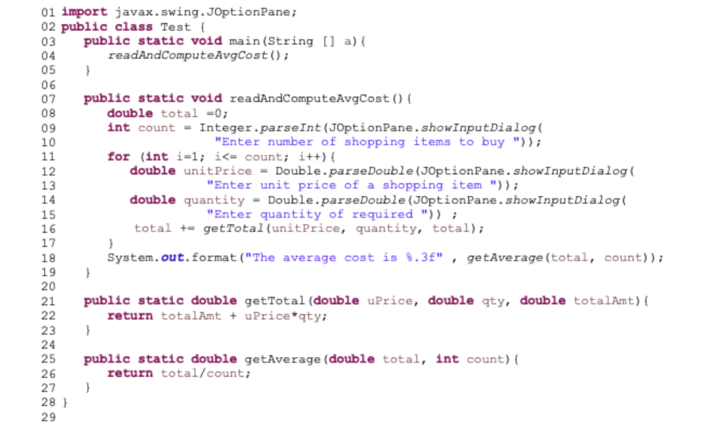 Solved 5.2 Explain each method in the program and | Chegg.com