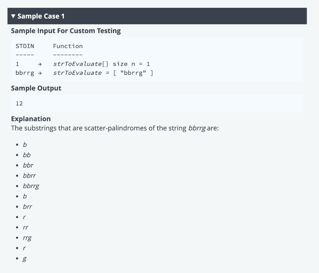 1. Scatter-Palindrome A palindrome is a string which | Chegg.com