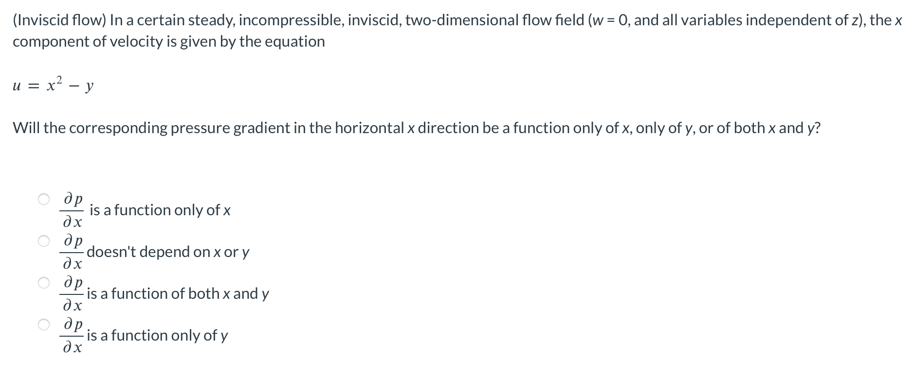 Solved (Conservation of mass) For a certain incompressible, | Chegg.com