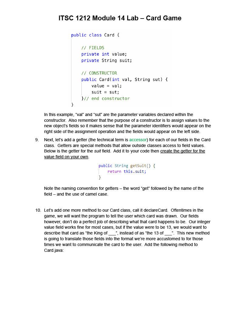Solved In this lab, we will be building two classes to help | Chegg.com