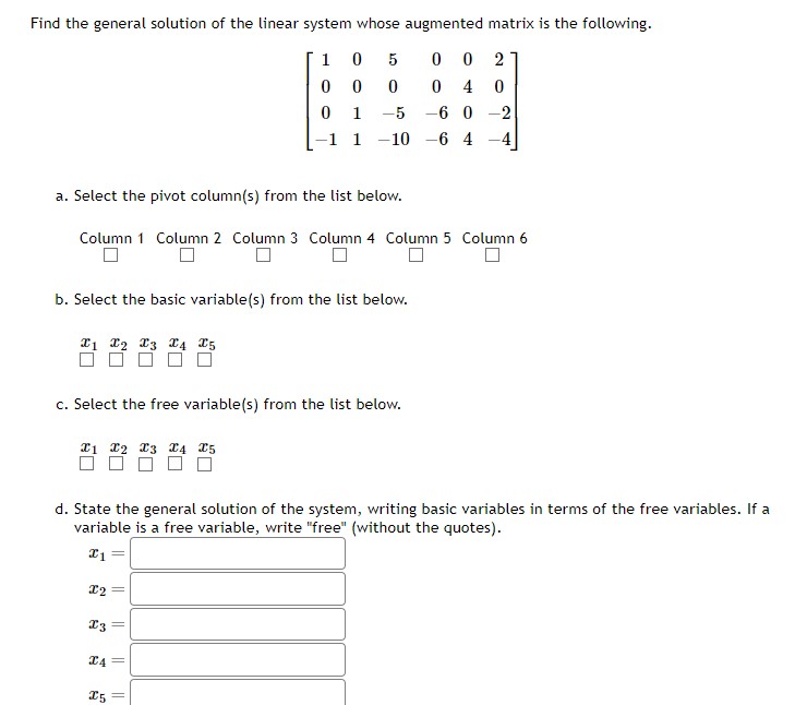 Solved Find the general solution of the linear system whose | Chegg.com