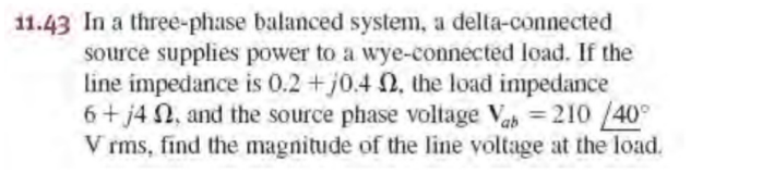 Solved 11.43 In a three-phase balanced system, a | Chegg.com