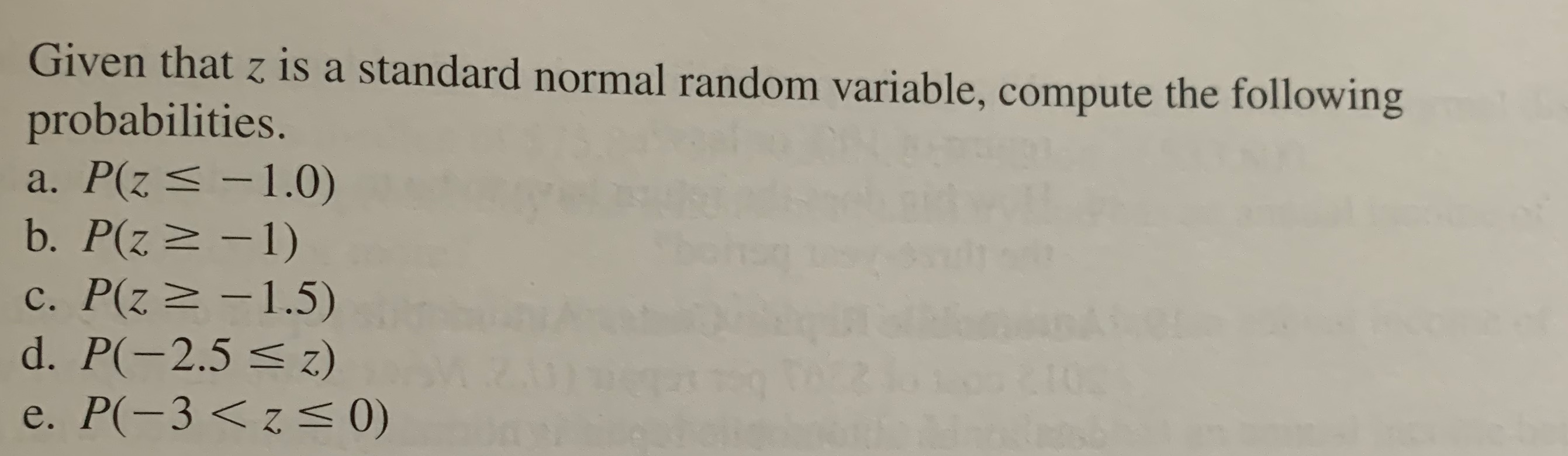 Solved Given that z is a standard normal random variable, | Chegg.com