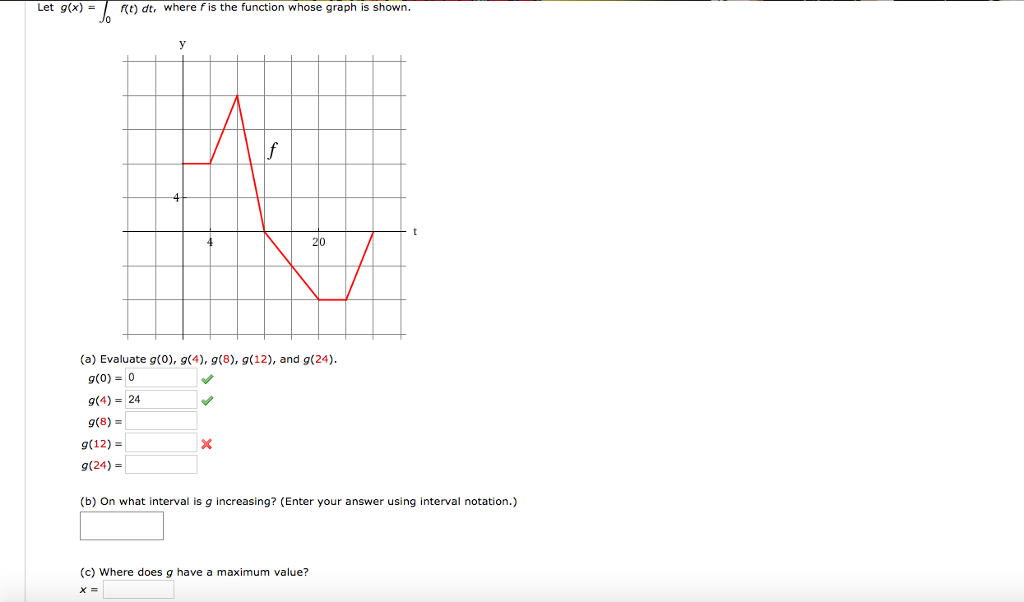 Solved Let g(x) = t) dt, where f is the function whose graph | Chegg.com