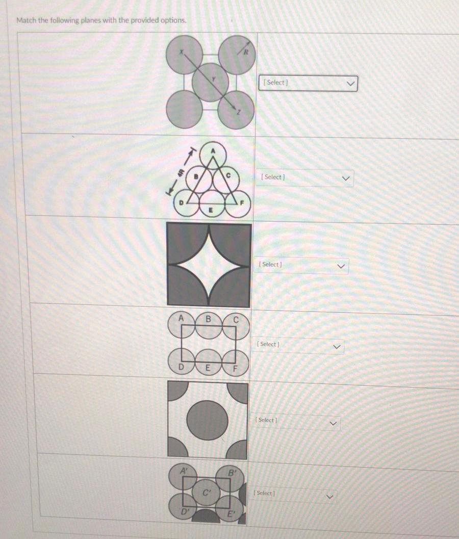 Solved Match the following planes with the provided options, | Chegg.com