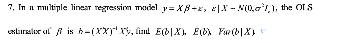 Solved 7. In a multiple linear regression model | Chegg.com