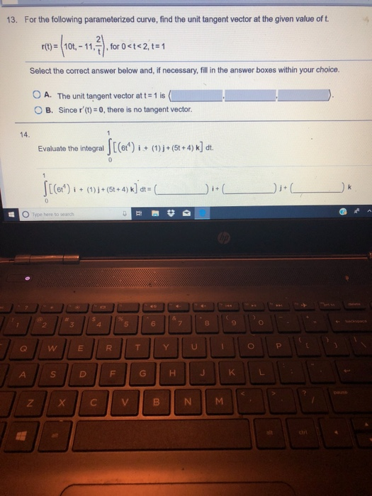 Solved 13. For the following parameterized curve, find the | Chegg.com