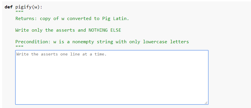 def pigify (w): Returns: copy of w converted to Pig | Chegg.com