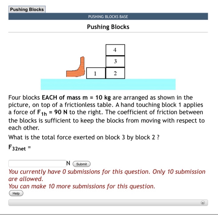 Solved Pushing Blocks PUSHING BLOCKS BASE Pushing Blocks 4 | Chegg.com