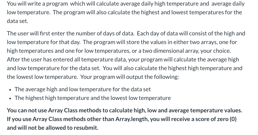 Solved You will write a program which will calculate average | Chegg.com