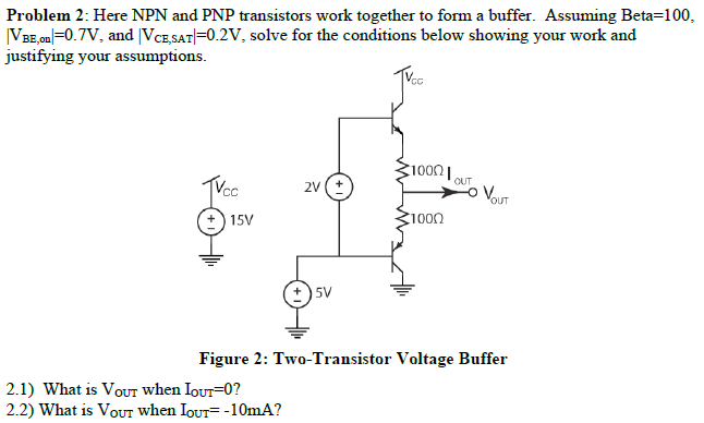 Solved Problem 2: Here NPN and PNP transistors work together | Chegg.com