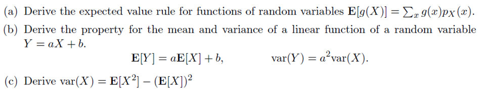 Solved (a) Derive the expected value rule for functions of | Chegg.com
