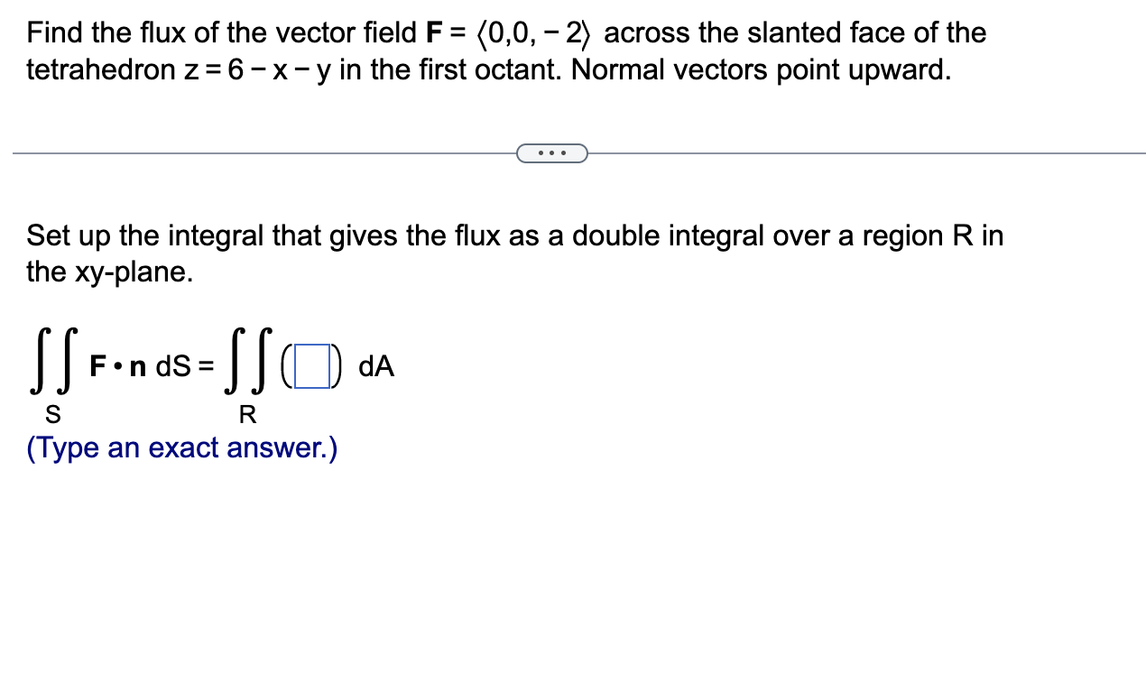 Solved Find the flux of the vector field F= 0,0,−2 across | Chegg.com