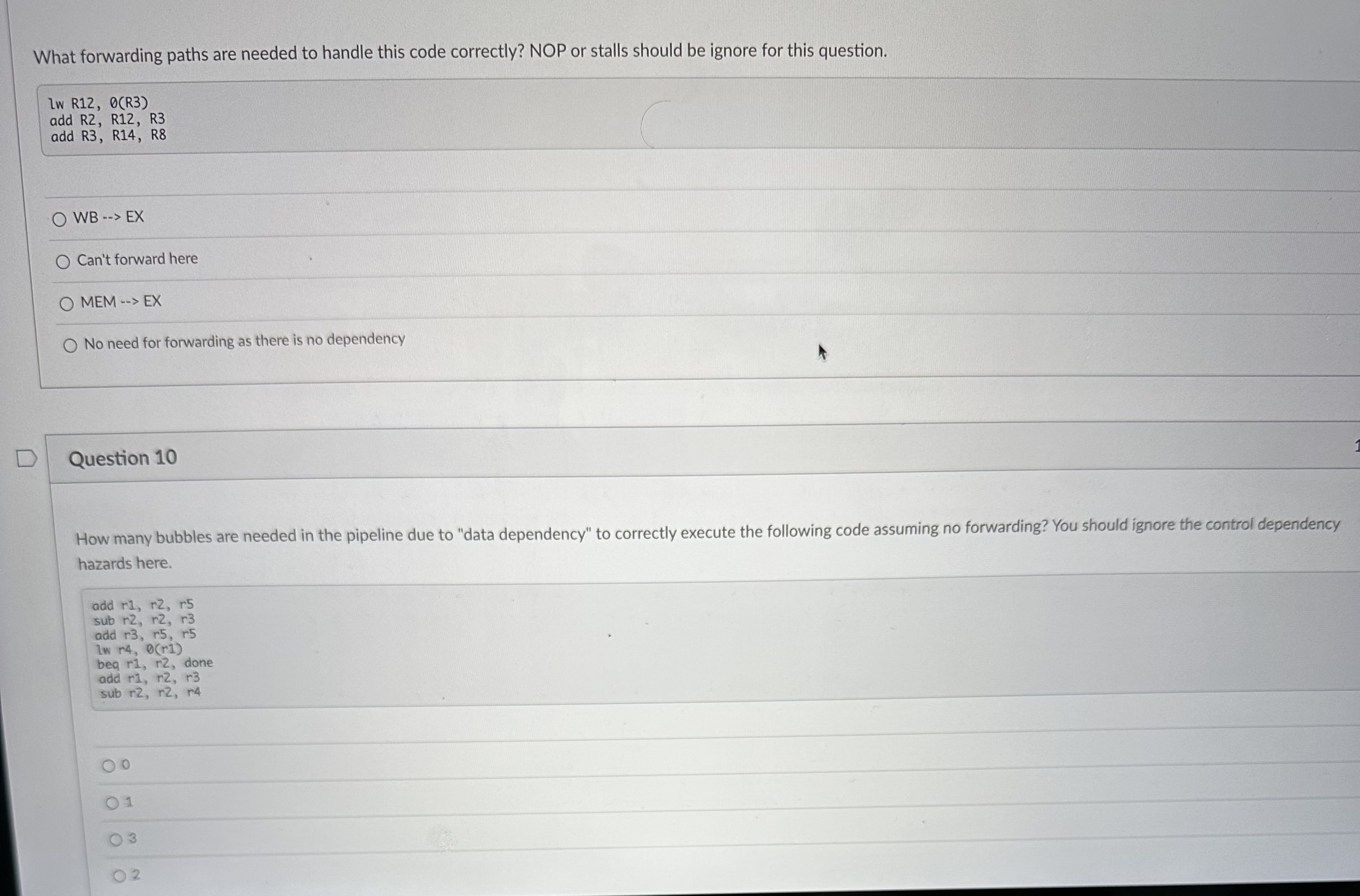 Solved What forwarding paths are needed to handle this code | Chegg.com