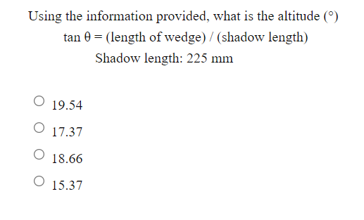 Solved Using the information provided, what is the altitude | Chegg.com