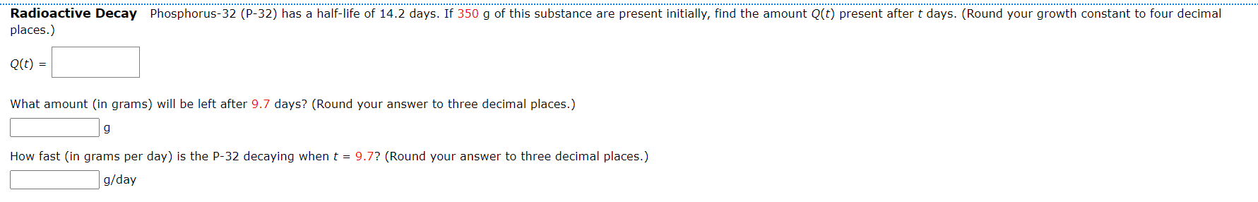 Solved ⊃=p0e−kh (Round your answer to two decimal places.) | Chegg.com
