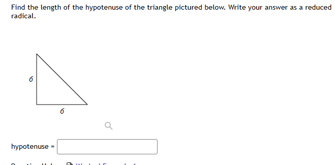 Solved Find the length of the hypotenuse of the triangle | Chegg.com