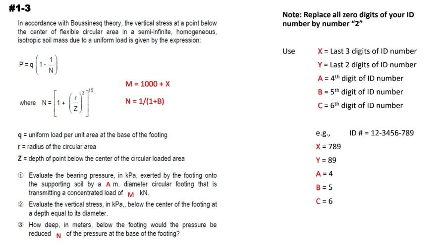 Solved #1-3 In accordance with Boussinesq theory, the | Chegg.com