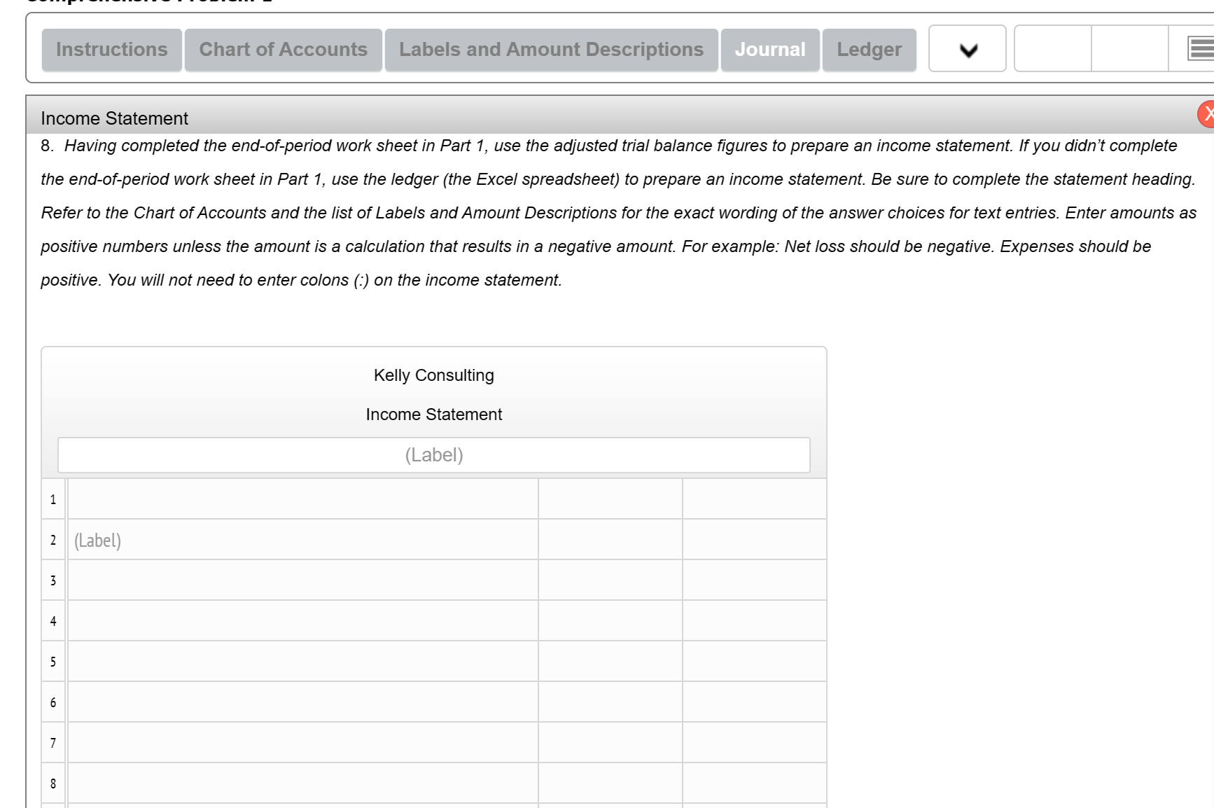Solved Comprehensive Problem 1 Instructions Chart of | Chegg.com