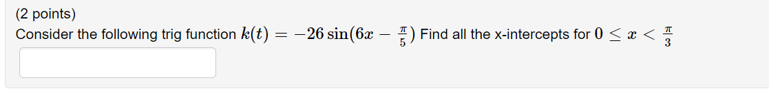 Solved (2 points) Consider the following trig function | Chegg.com