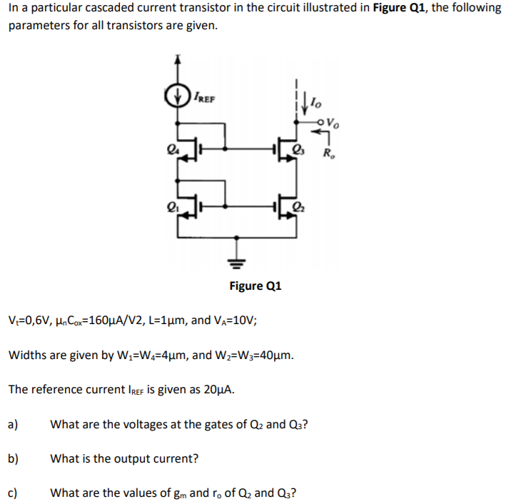 Solved In a particular cascaded current transistor in the | Chegg.com