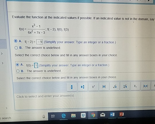 Solved Evaluate the function at the indicated values if | Chegg.com
