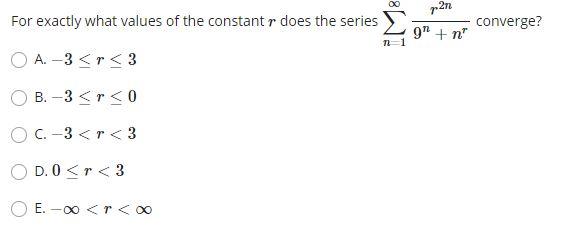 Solved 2n For exactly what values of the constant r does the | Chegg.com