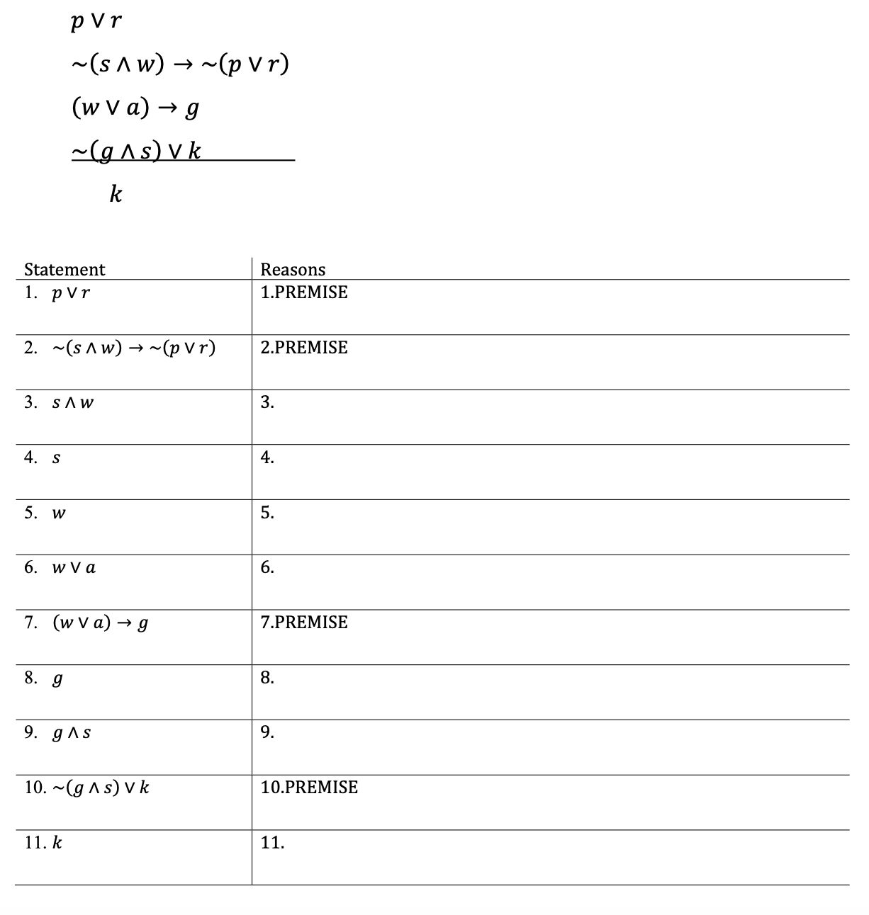 Solved pvr -(s Aw) ~(pvr) (w V a) →g (gas) v k k Statement | Chegg.com