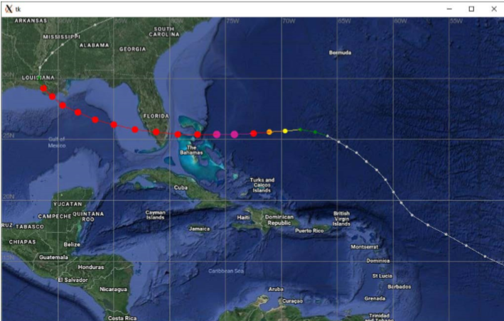 Python program for hurricanes using loop function | Chegg.com