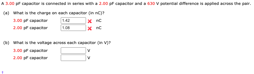 Solved A 3.00 pF capacitor is connected in series with a | Chegg.com