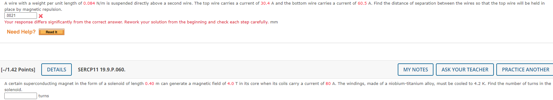 Solved nlace hv mannetic repulsion. Your response differs | Chegg.com