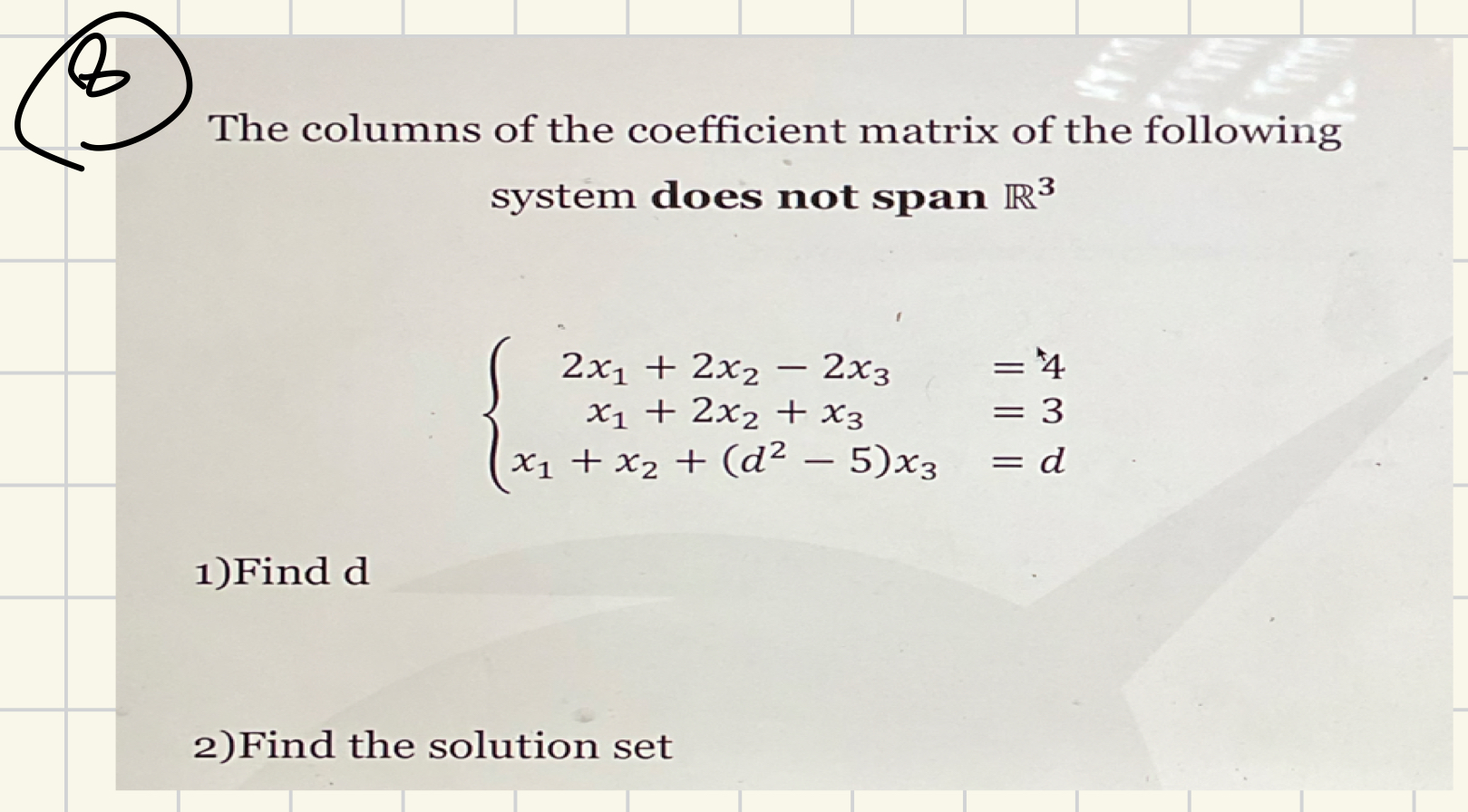 Solved The columns of the coefficient matrix of the | Chegg.com