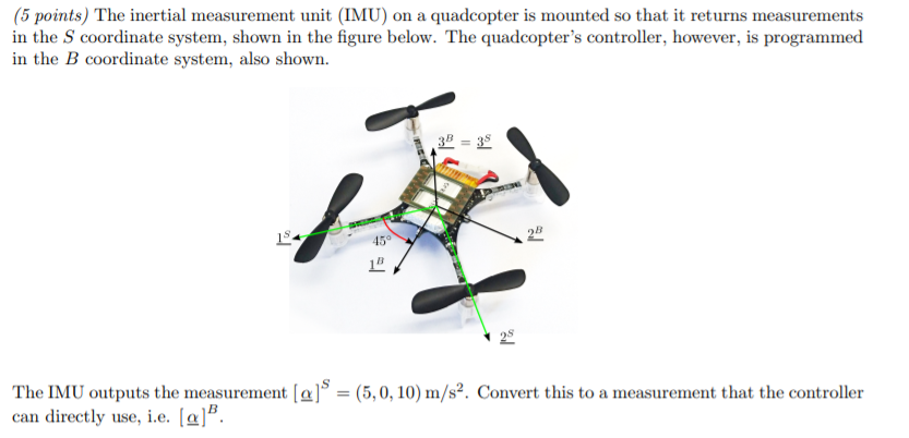 Solved (5 points) The inertial measurement unit (IMU) on a | Chegg.com