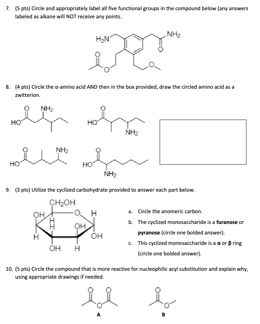 Solved 7. (5 pts) Circle and appropriately label all five | Chegg.com
