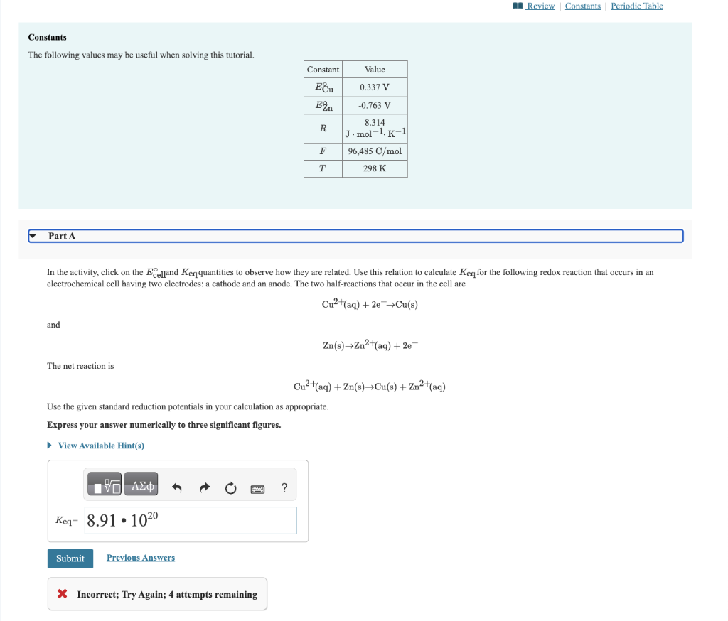 Solved Constants The following values may be useful when | Chegg.com