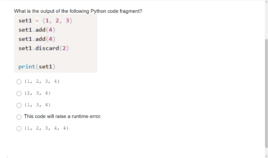 Solved What is the output of the following Python code | Chegg.com